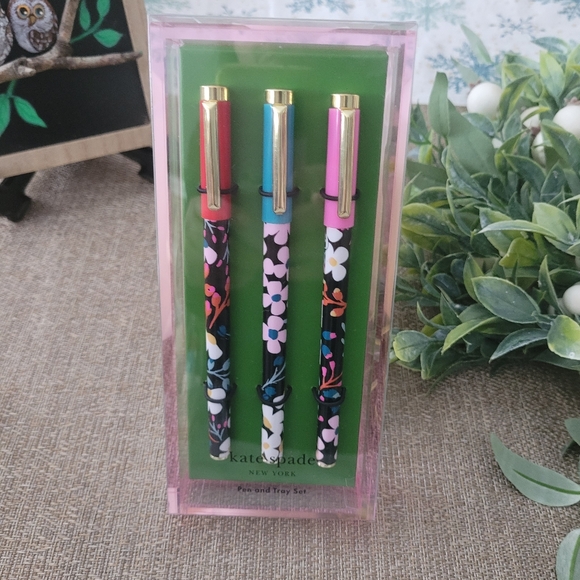 kate spade | Office | Kate Spade Pen Set With Acrylic Tray New | Poshmark